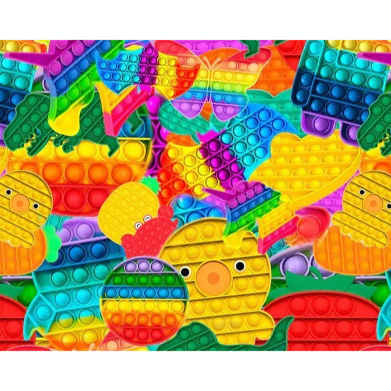 Big Medium Size Pop it Fidget Popit Toy Gift Bubble Sensory Soft Stress ...