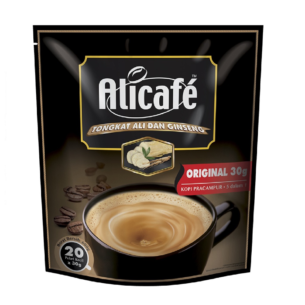 Alicafe Tongkat Ali dan Ginseng 5 in 1 Premix Coffee - Original (20's x ...