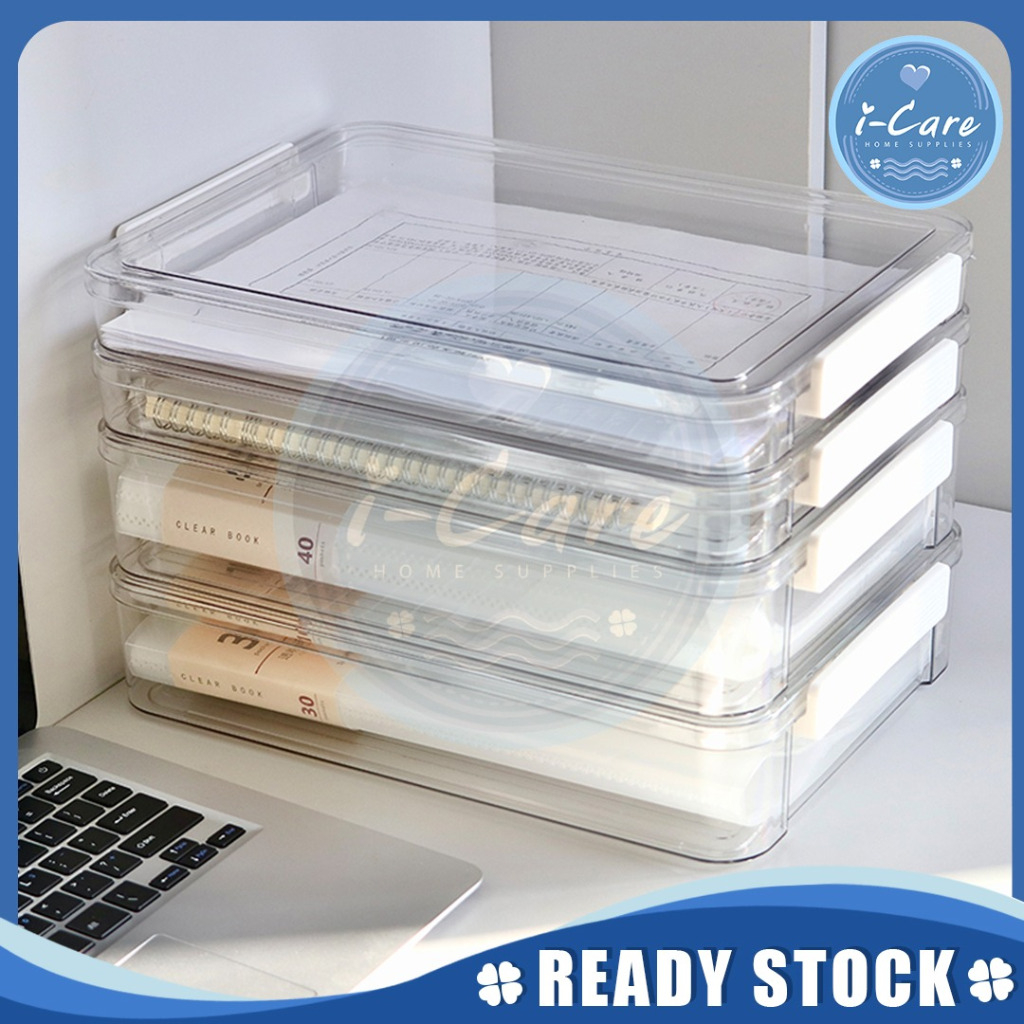 【I319 READY STOCK】 Stackable Large Capacity Storage Box A4 Paper Books ...