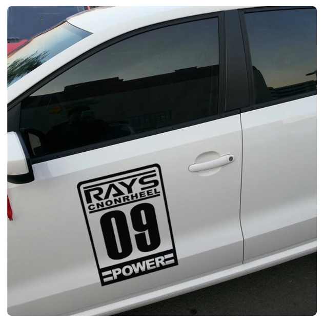 RAYS POWER WTCC Style Racing car sticker,DIY Automobile Side Door Decor ...