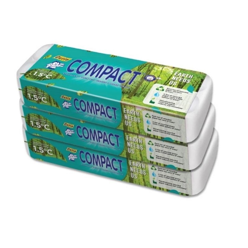 Cutie Compact Eco Friendly Toilet Rolls 3 Ply (10 Rolls x 3 Pkts) | Shopee Malaysia