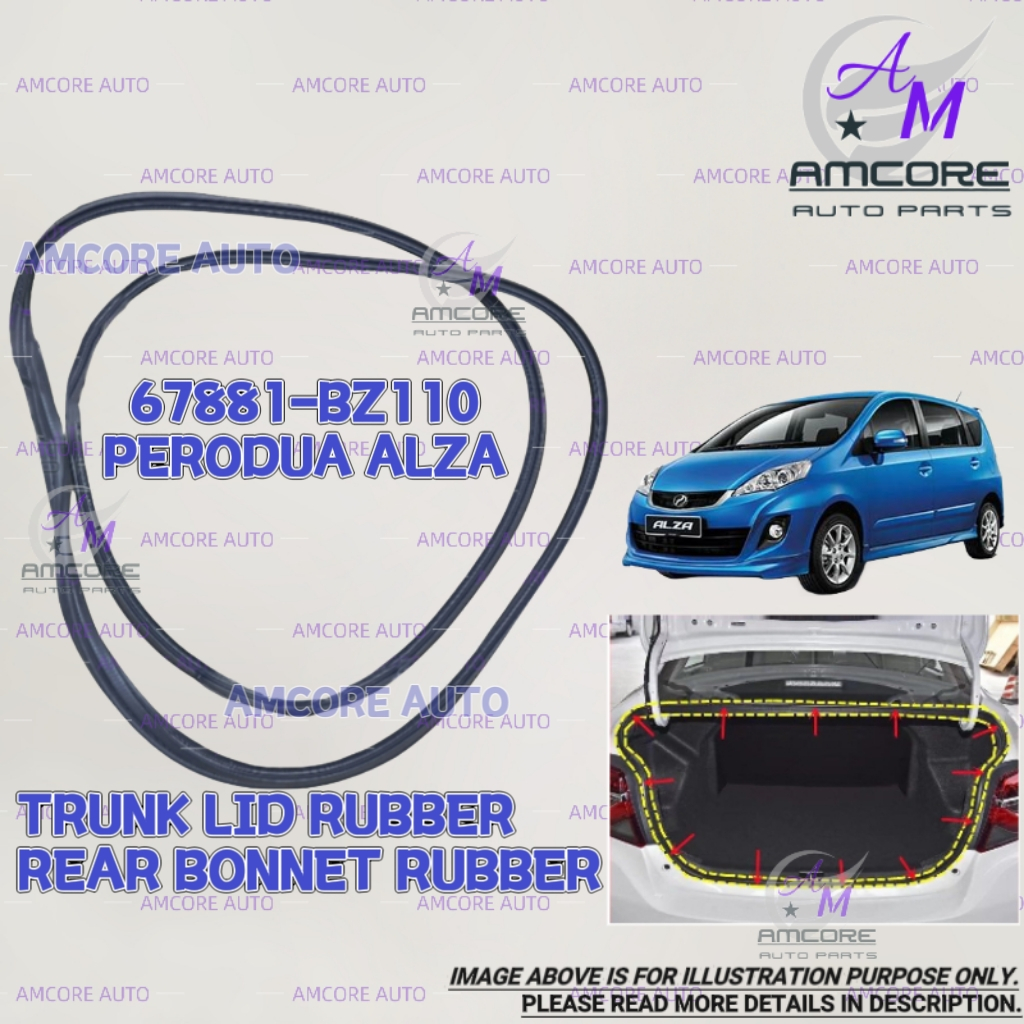 PERODUA ALZA - TRUNK LID RUBBER / REAR BONNET RUBBER / BOOT RUBBER ...