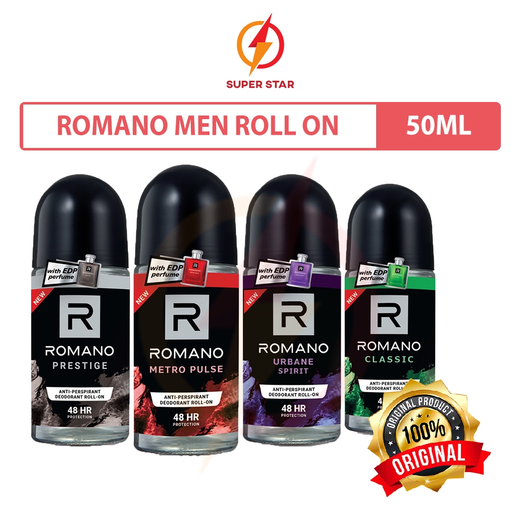 Romano Men Deodorant Roll On 50ml (Prestige/Metro Pulse/Urbane/Classic ...