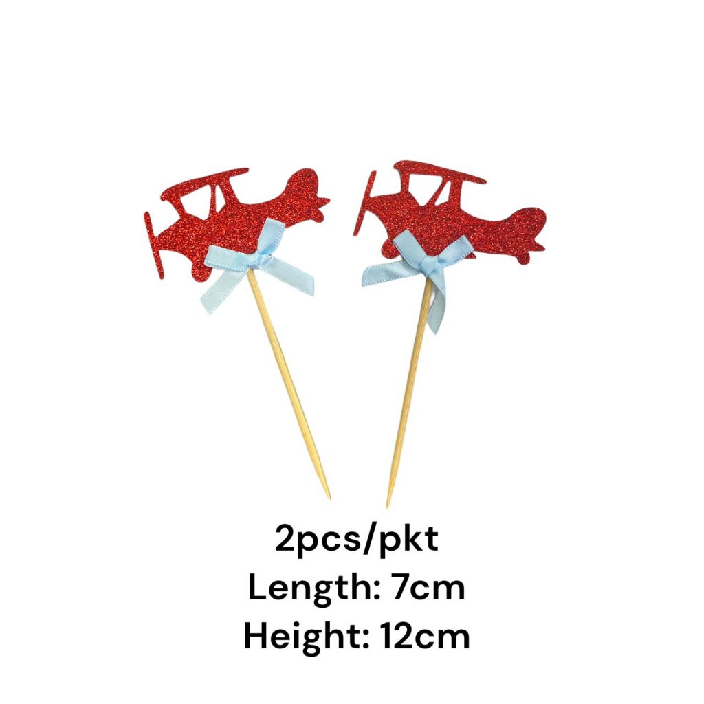 Ready Stock Red Airplane Cake Topper Red Helicopter Cake Topper ...