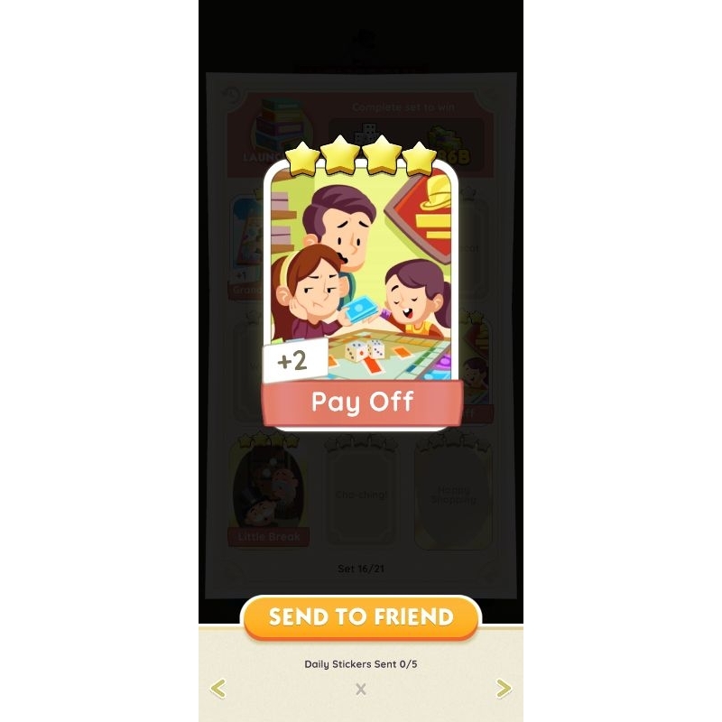 Pay Off Monopoly Go (4 star Sticker Card) - Set 16 | Shopee Malaysia