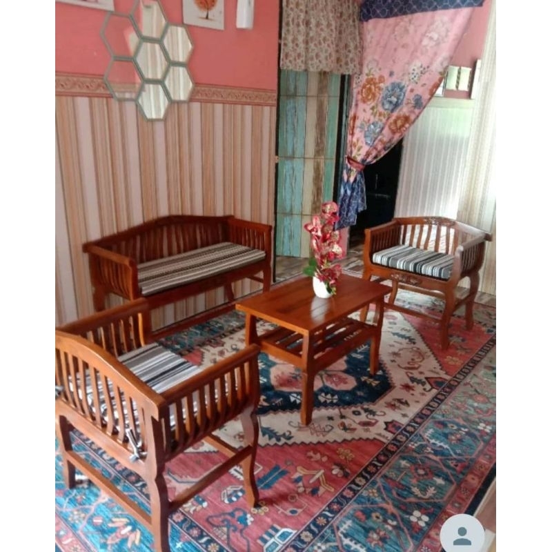SET KERUSI JATI RUANG TAMU SET KARTINI IMPORT INDONESIA | Shopee Malaysia