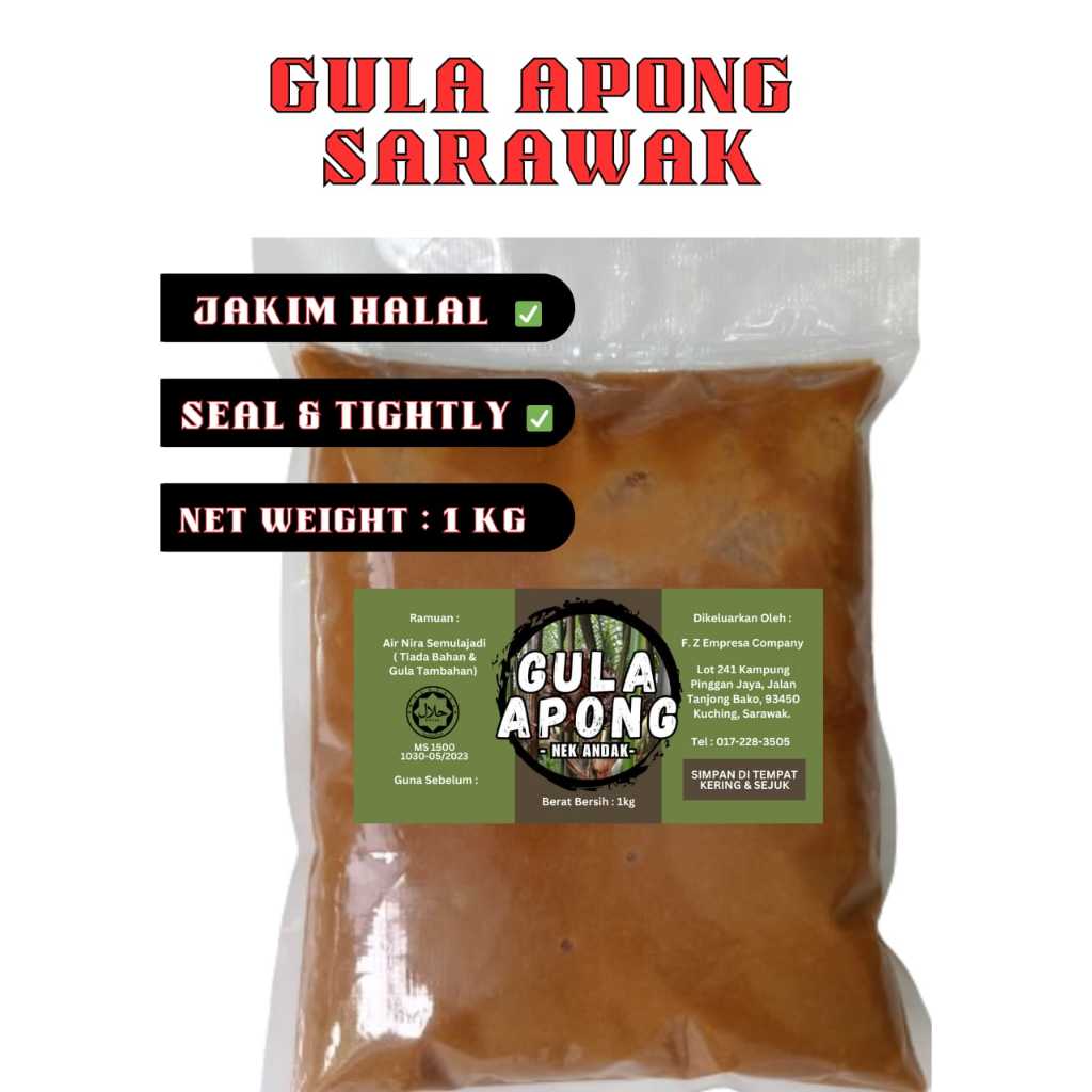 10 KG Gula Apong Nek Andak Asli Sarawak Homemade Ready Stock Produk Nek ...