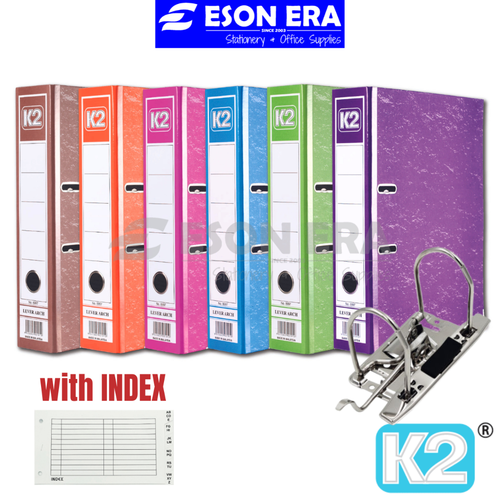 K2 Lever Arch File Colour Hard Cover 8997 Ring File Fail Warna | Shopee ...
