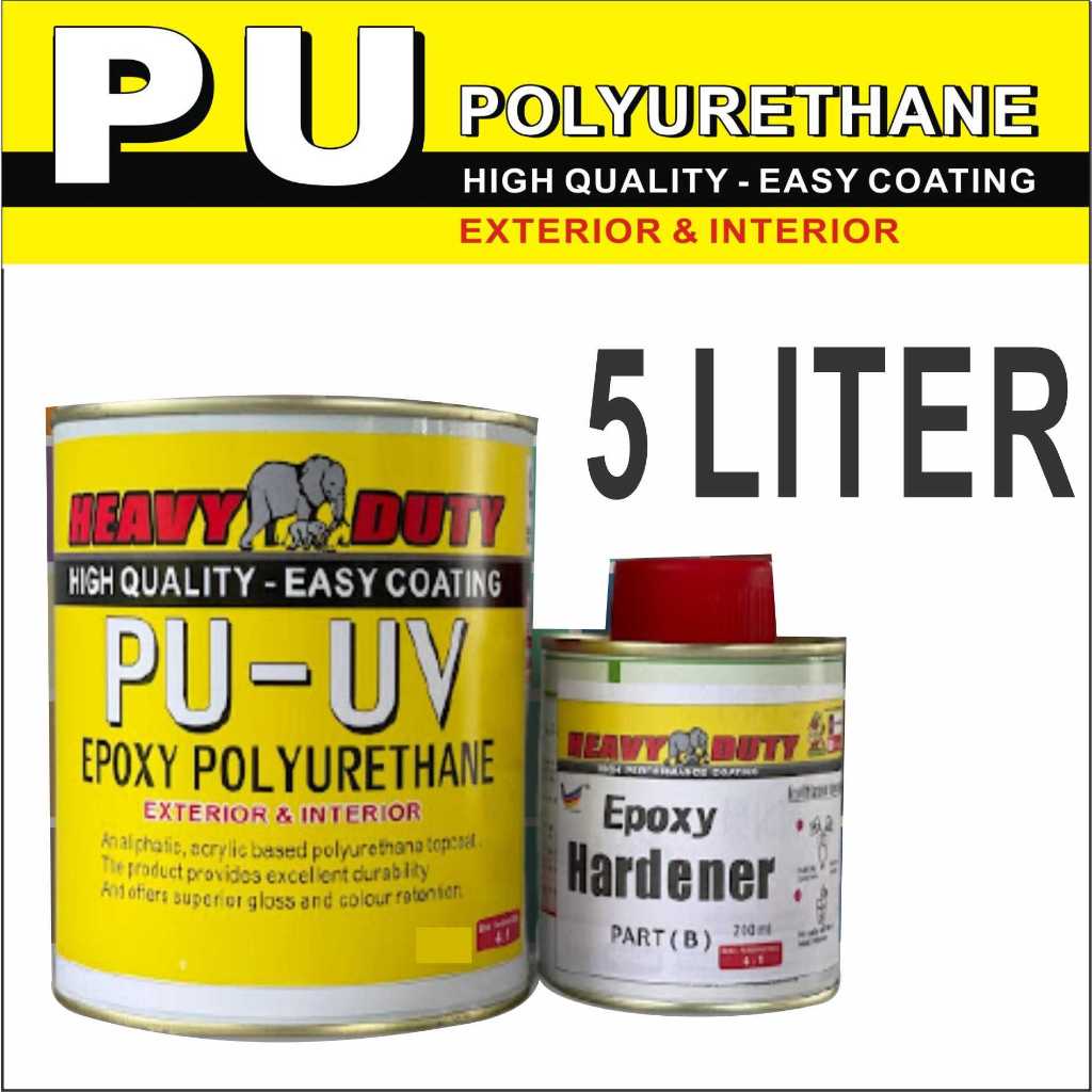 5L PU Polyurethane Recoatable Finish ( HEAVY DUTY PU ) Gloss Epoxy High ...