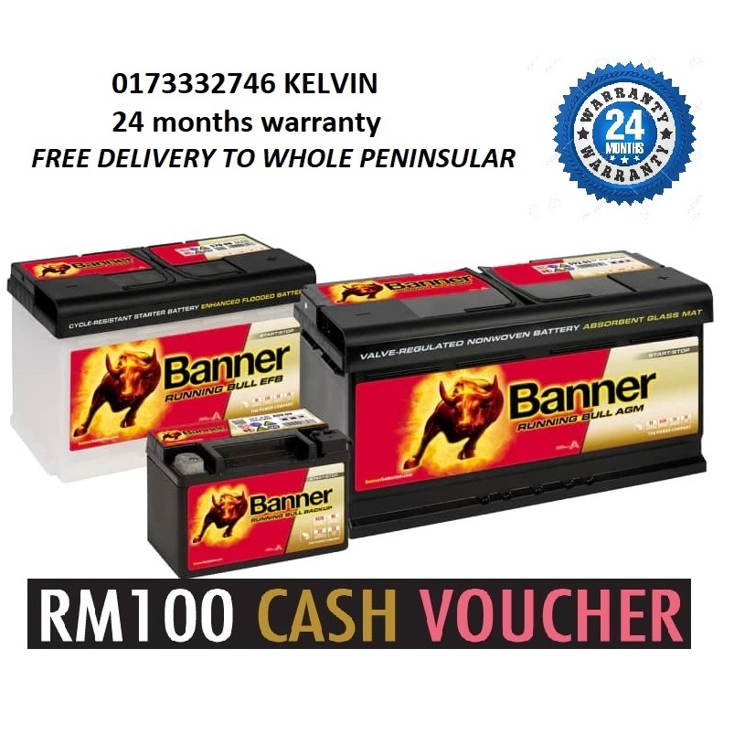 [ FREE Delivery] Banner AGM DIN 80l Auto Start Stop Car Battery Bateri Kereta Mercedes BMW ...