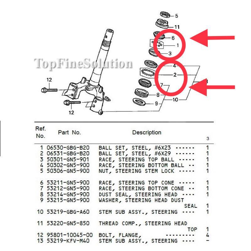 Honda EX5 Handle Cone Bearing (1set) | Shopee Malaysia