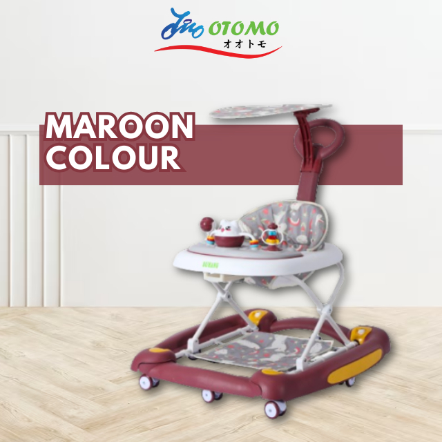 Otomo 3 in 1 Baby Walker Music Rocking Function Premium Quality Handle Sunshade for Indoor ...