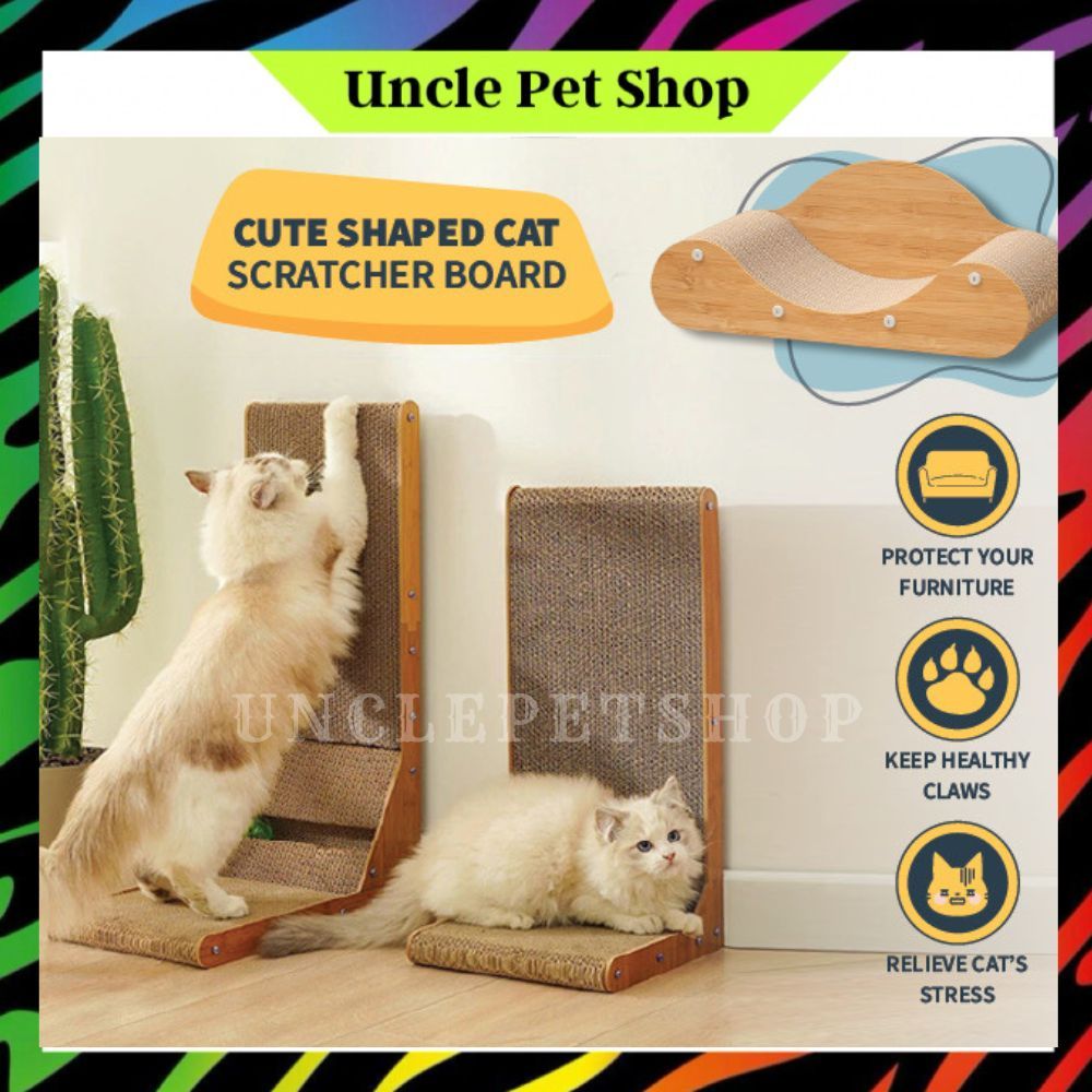 [CLEAR STOCK] L-Shaped Cat Scratcher Board Cat Scratching Board Scratch ...