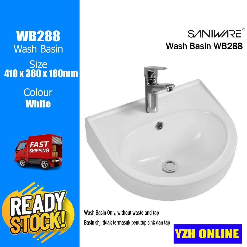 [Free Delivery] Mizu / Saniware Wash Basin WB288 - White basin, basin ...