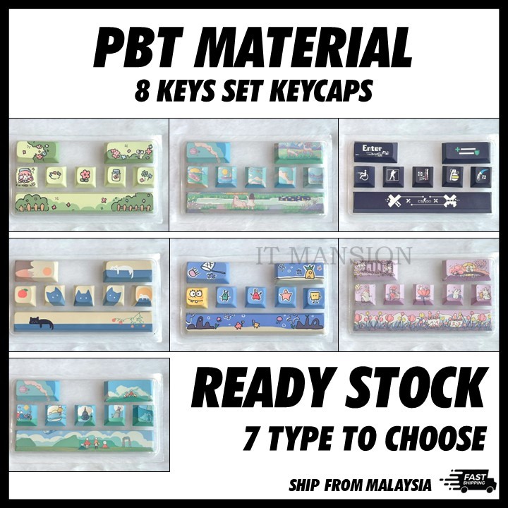 [READY STOCK] PBT Keycaps XDA Keycap 8 Keys SET For Mechanical Keyboard ...