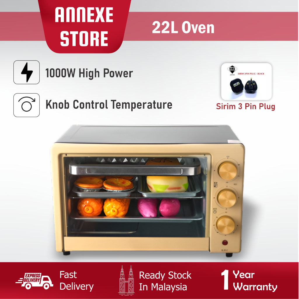 22L Oven / Household Oven 1000W High Power-Gold Color | Shopee Malaysia