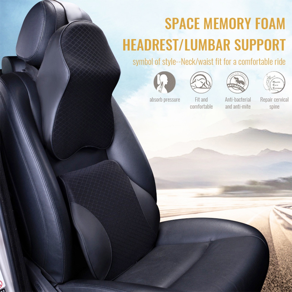 Car Seat Headrest Pad Soft Memory Foam Pillow Headrest Head Neck Rest ...