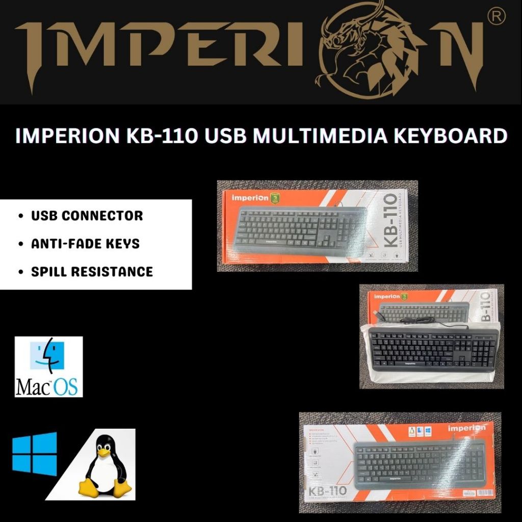 ORIGINAL IMPERION KB-110 USB MULTIMEDIA KEYBOARD | Shopee Malaysia