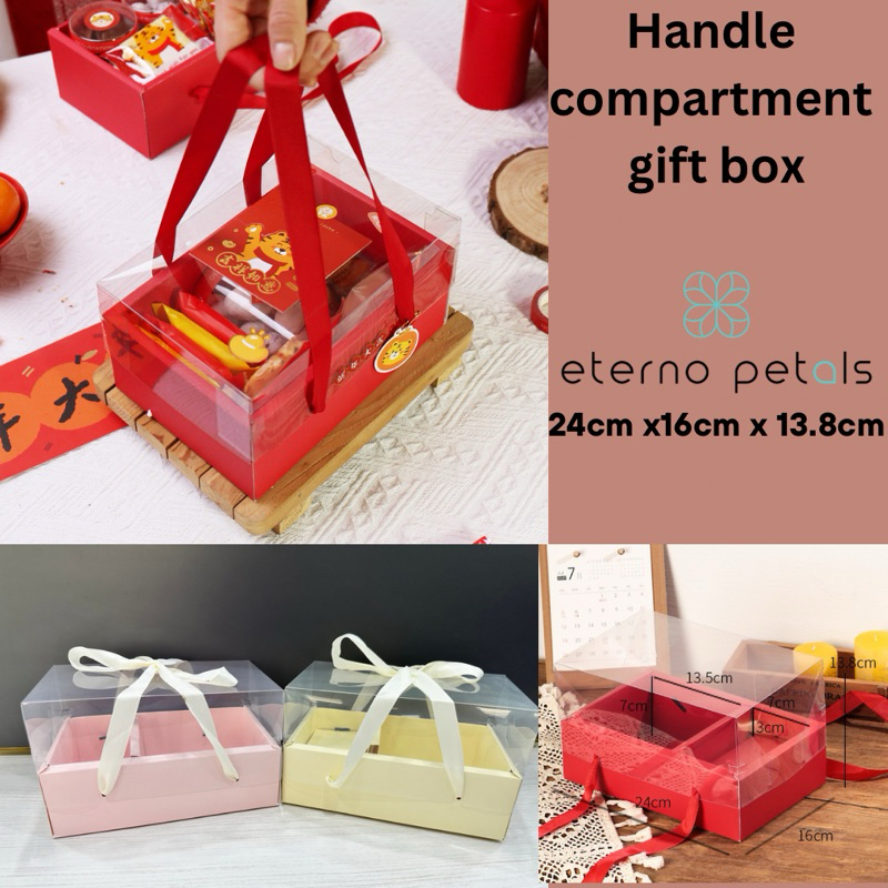 PVC Top Red box transparent gift Cake box / flower box / gift box with ...