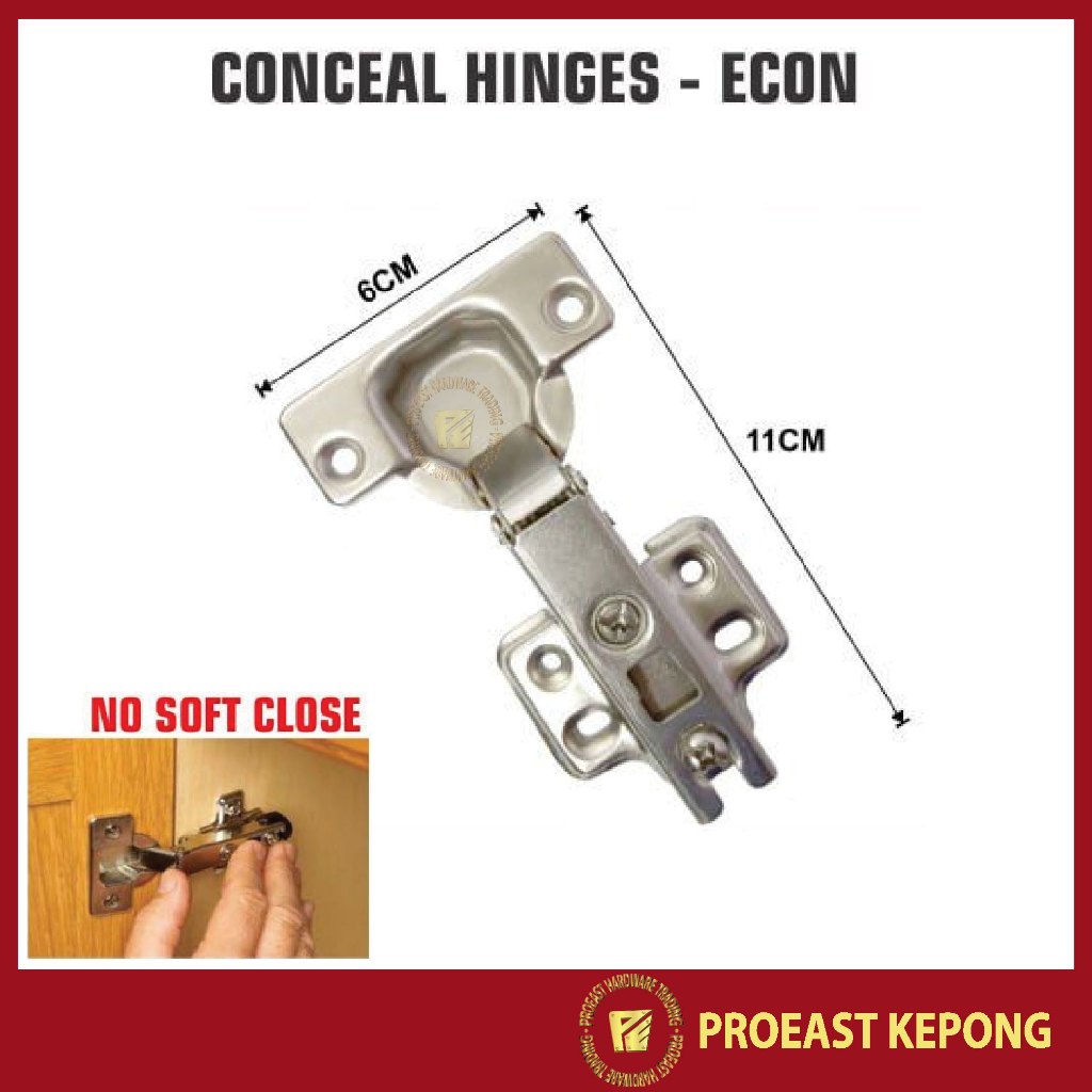 Econ Conceal Hinges /Cabinet Door Hinges / Concealed Hinge Full Overlay ...