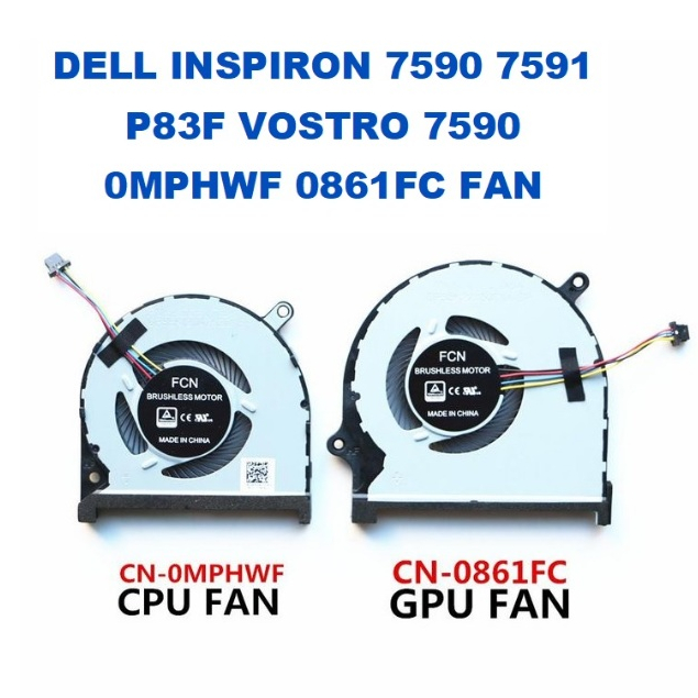 DELL INSPIRON 7590 7591 P83F VOSTRO 7590 0MPHWF 0861FC FAN | Shopee ...