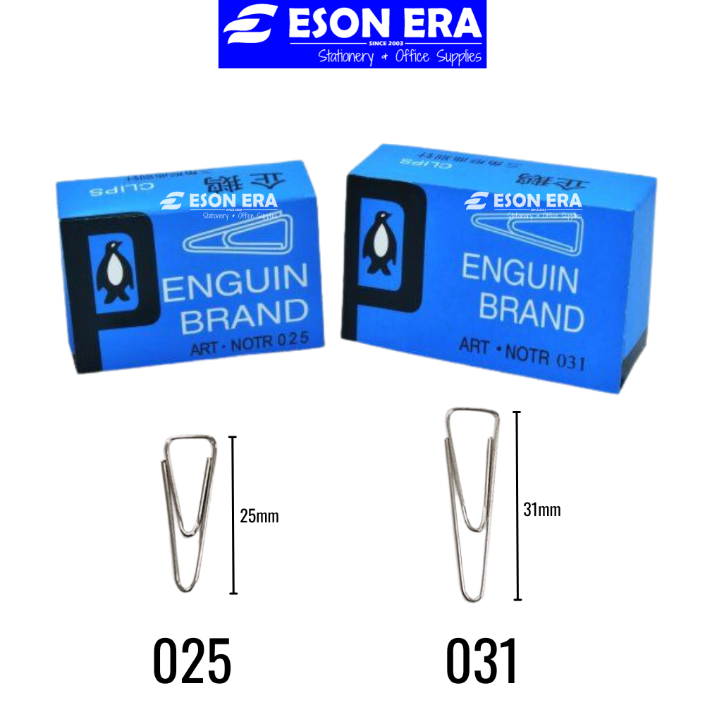 Penguin Paper Clip 25mm / 31mm Triangle Clip Klip Tiga Segi | Shopee ...