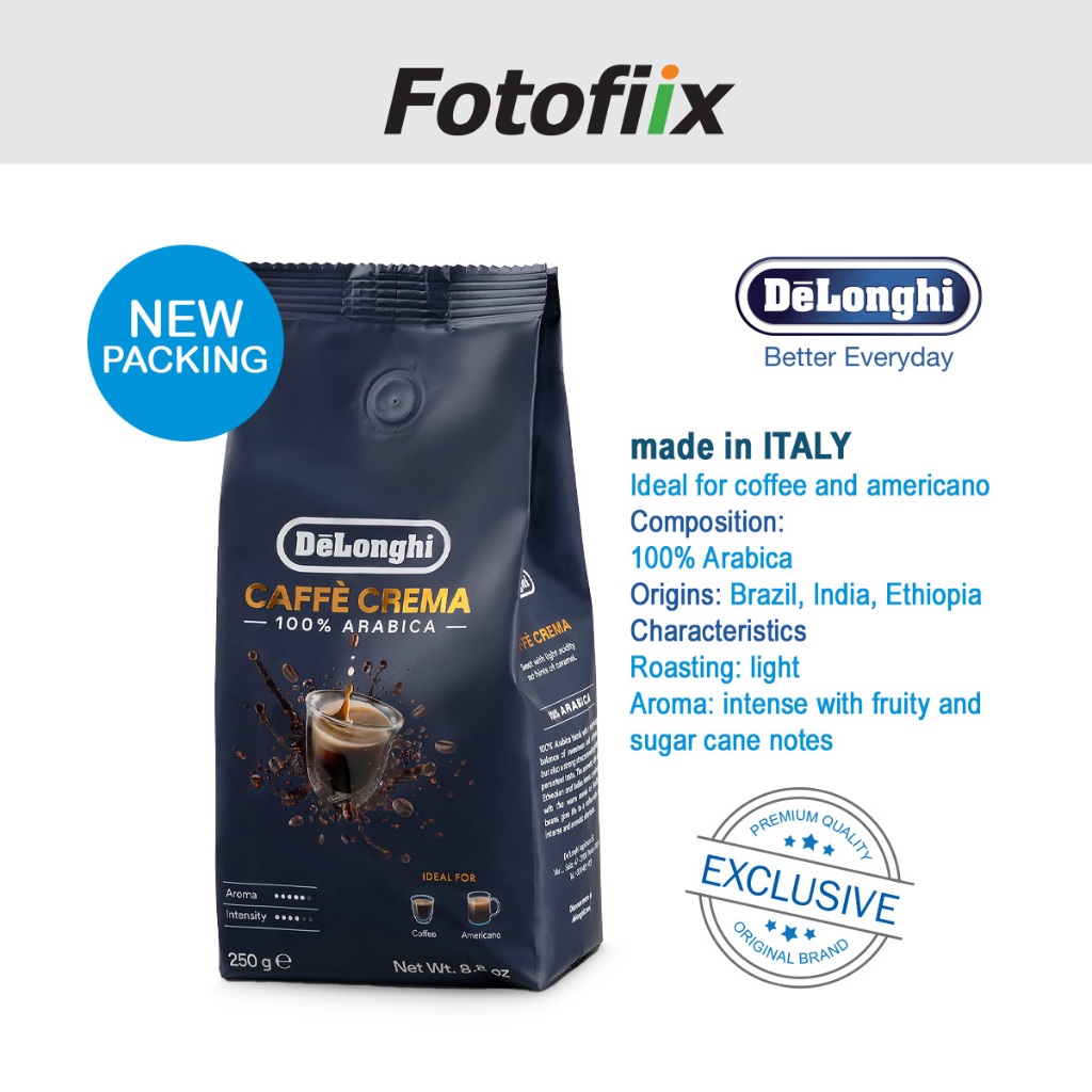 [DIRECT IMPORT] DeLonghi Caffe Crema 100% Arabica Coffee Beans 250g | Shopee Malaysia