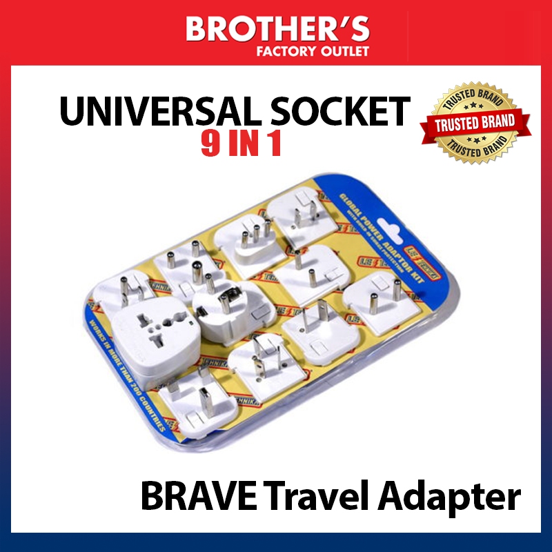 Travel Power Adapter KIT Universal Socket 9 in 1 Brave Travel ...