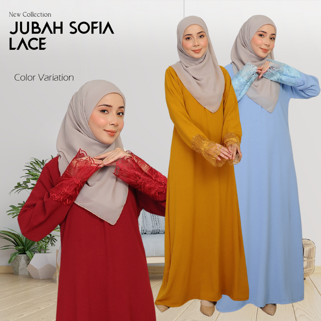 [ NEW DESIGN !!! ] Jubah Sofia Lace Raya Collection Dewasa (S to 3XL ...