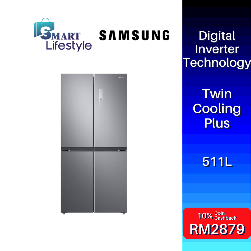 SAMSUNG 511L FRENCH DOOR WITH TWIN COOLING PLUS (GENTLE SILVER MATT ...