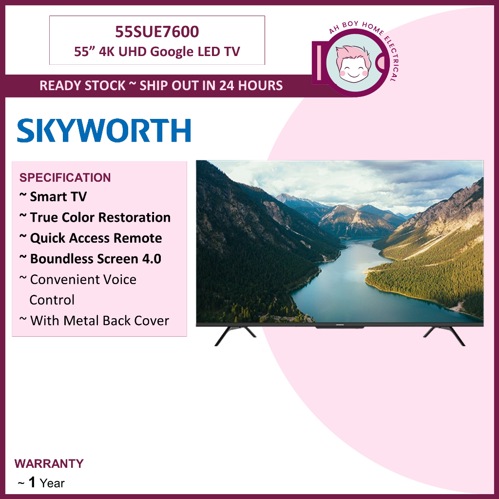 Skyworth 55" 4K UHD Google Android TV ~ 55SUE7600 | Shopee Malaysia