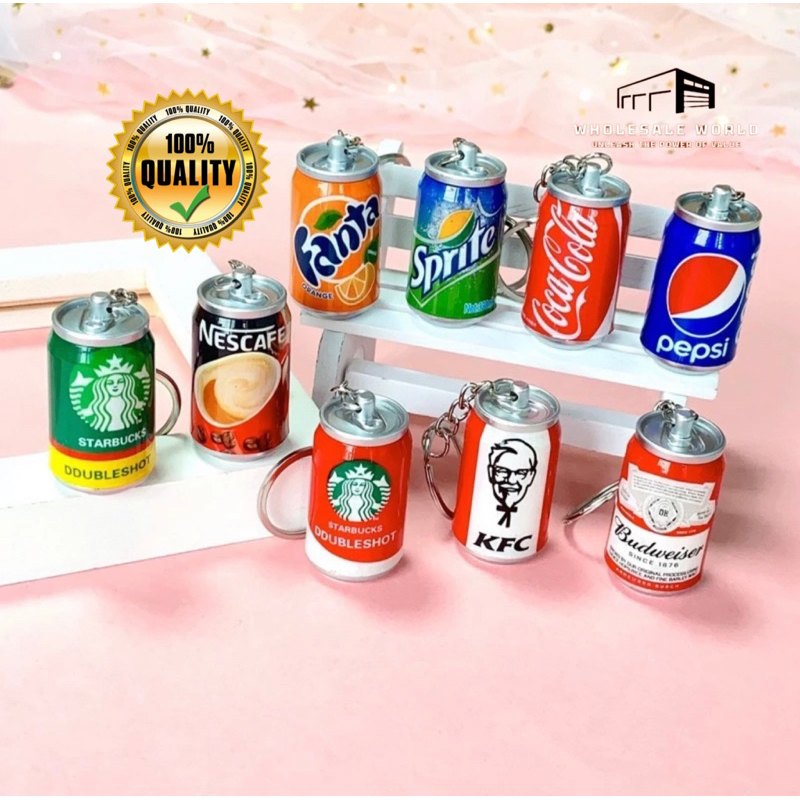 Colorful High Quality Soft Drink PVC Keychain Starbucks Fanta KFC ...