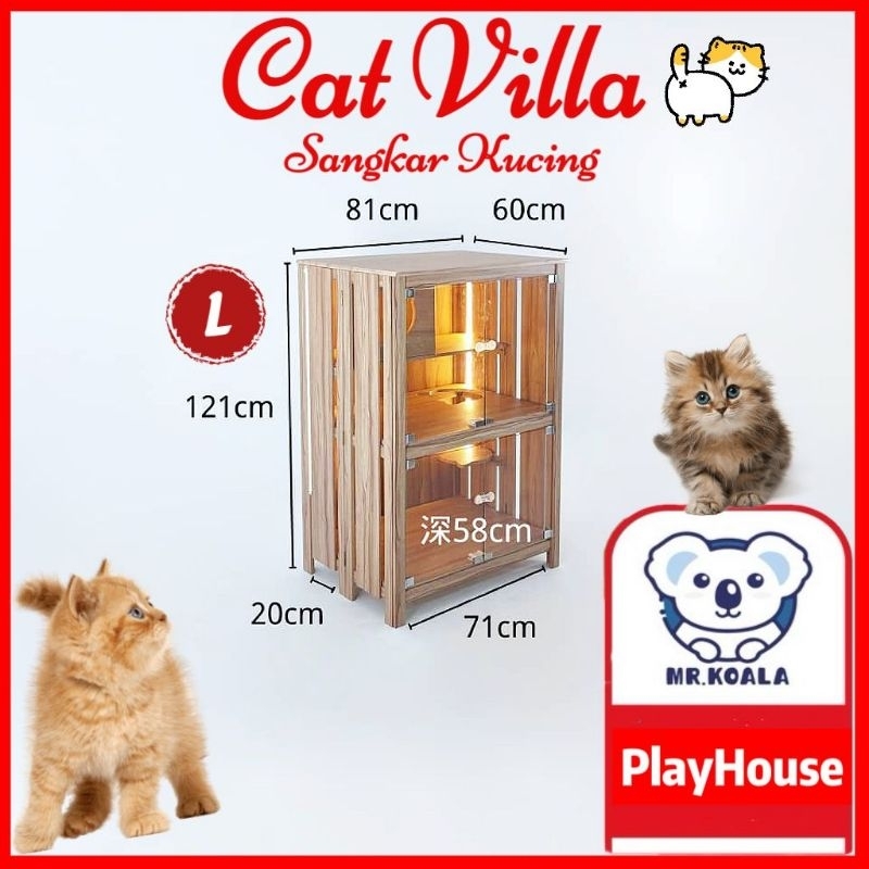 MUJI Premium Cat Villa Cat House Muji Kayu Sangkar Kucing 纯木风猫咪别墅 ...