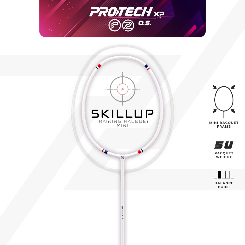 PROTECH Mini Frame Badminton Training Racket - Skill Up (5U) (MAX 30LBS ...