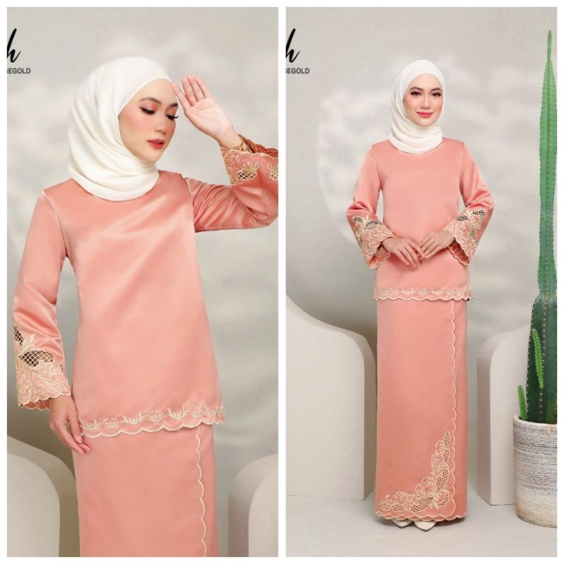 Qaseh Kurung Moden Satin! 1237 Baju Kurung Satin Lace Sulam Qaseh! Baju Kurung Kedah! Kurung ...