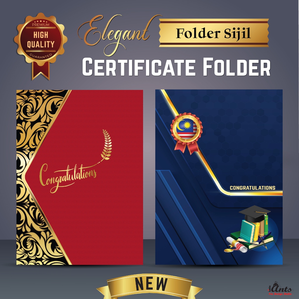 [NEW] A4 Elegant Folder Sijil Glossy Certificate Document Soft Cover ...