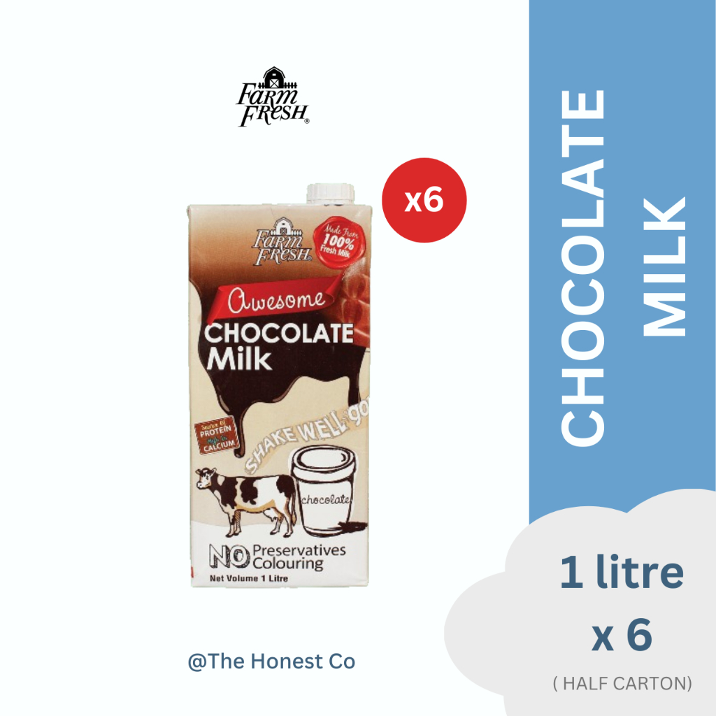 UHT FARM FRESH CHOCOLATE MILK 1L HALF CARTON X 6 PACKS | Shopee Malaysia