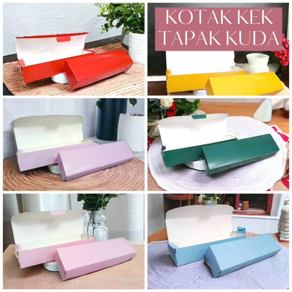 [INSTOCK] 1PCS KOTAK KEK TAPAK KUDA PLAIN COLOR/KEK ROLL/KEK LAPIS ...