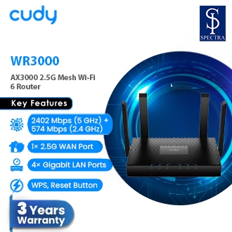 Cudy WR3000 | AX3000 Gigabit Wi-Fi 6 Mesh Router | Shopee Malaysia