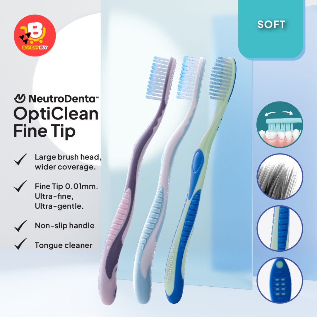 NeutroDenta Opti Clean Fine Tip 0.01mm Toothbrush - Soft (Random Colour ...