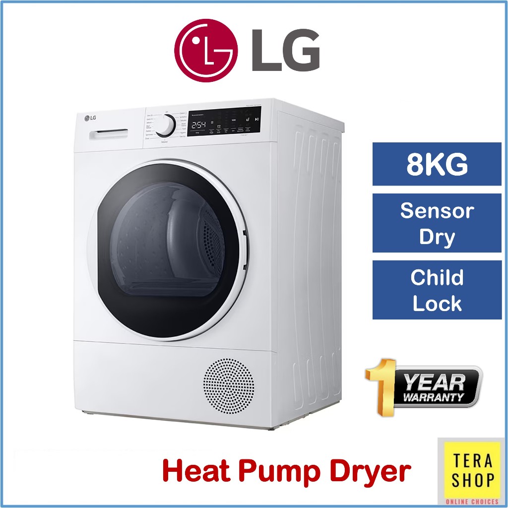 LG RD08NHP5W 8KG Heat Pump Clothes Dryer Machine | Shopee Malaysia