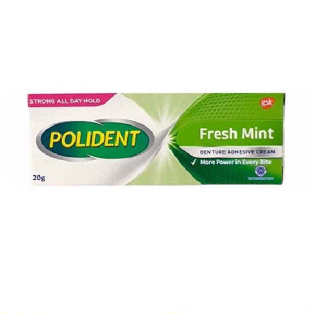 POLIDENT Fresh Mint Denture Adhesive Cream 20g | Shopee Malaysia