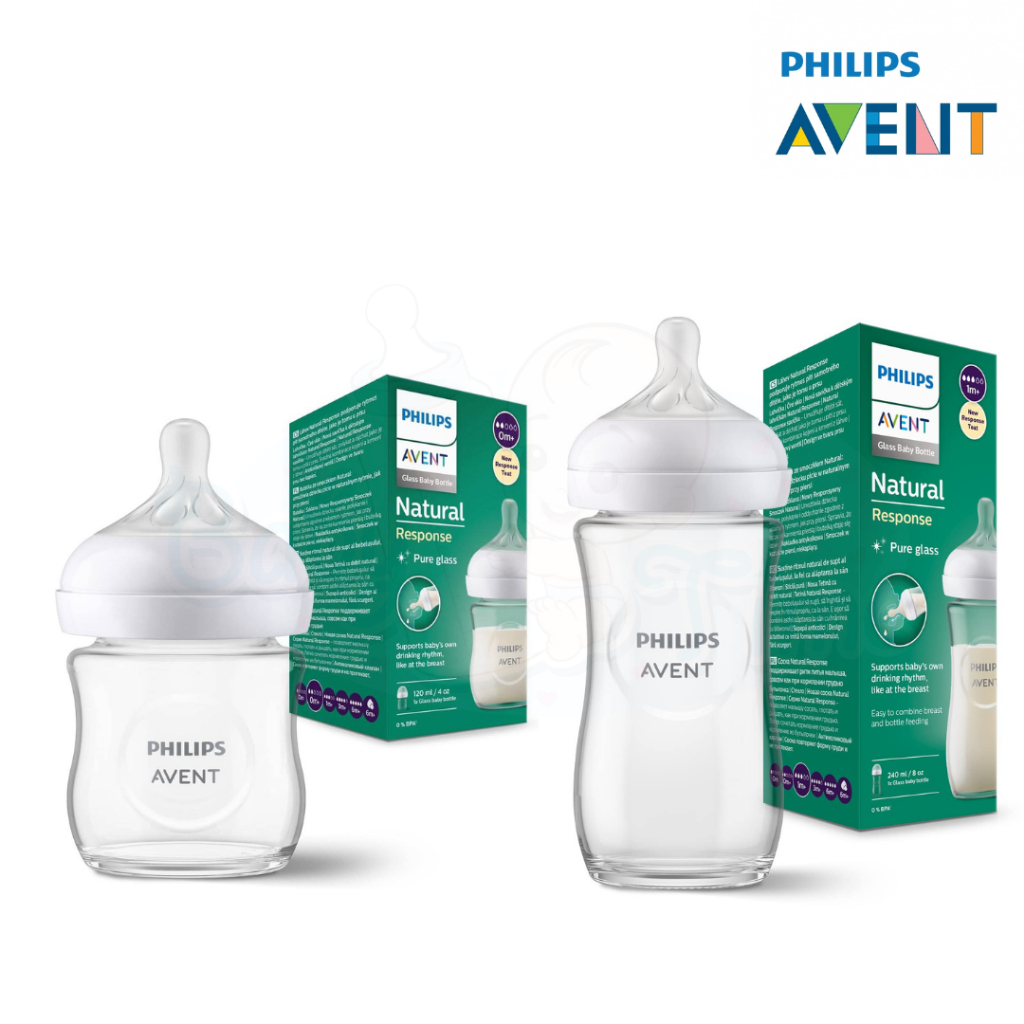 Philips Avent Natural Response Glass Baby Bottle 4oz/120ml 8oz/240ml ...