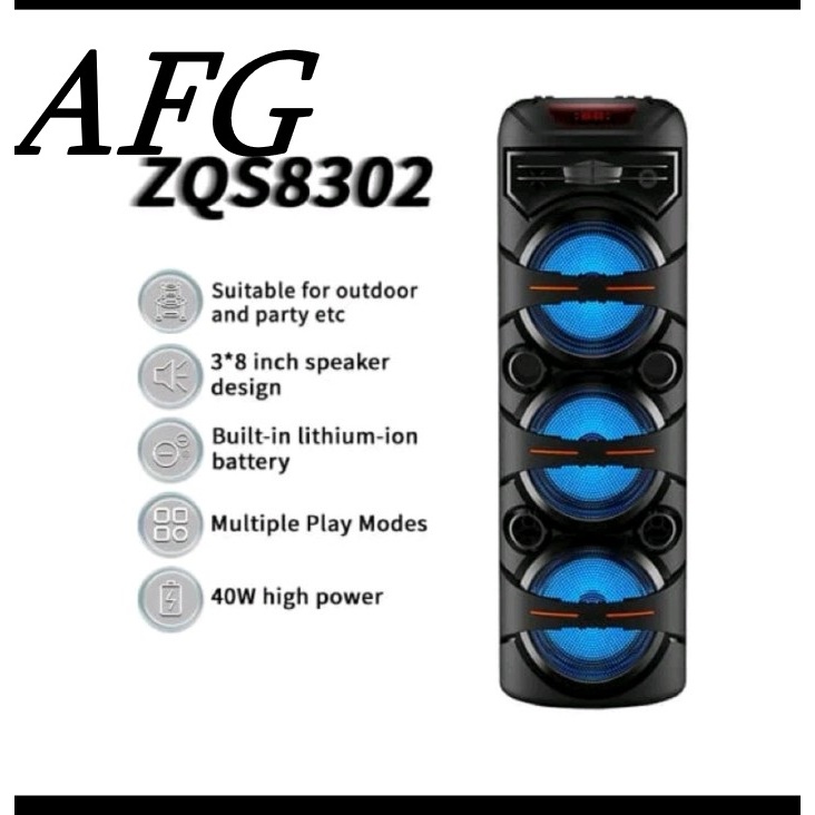ZQS 8301 SPEAKER KARAOKE/ BLUETOOTH USB /AUX Portable LED Rechargeable Bluetooth Bass Speaker ...