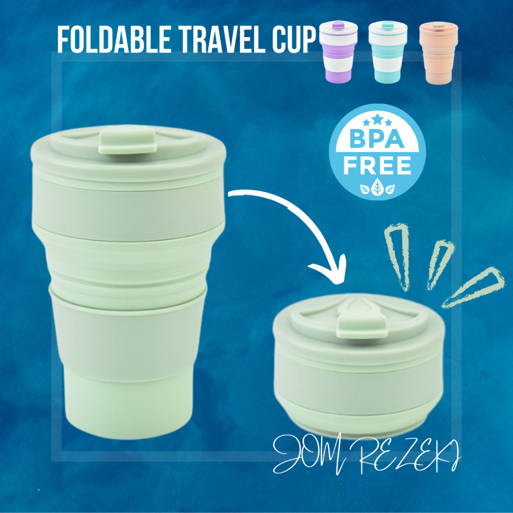 JOM Silicone Foldable Cup 350ml 500ml Collapsible Coffee Cup Travel ...