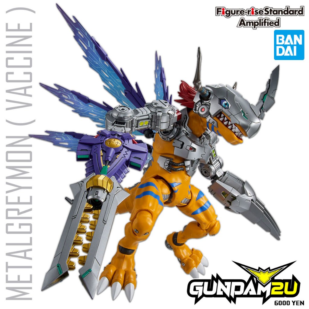BANDAI FRS Metalgreymon Vaccine - Figure-rise Standard Amplified Digimon Adventure Plastic Model ...