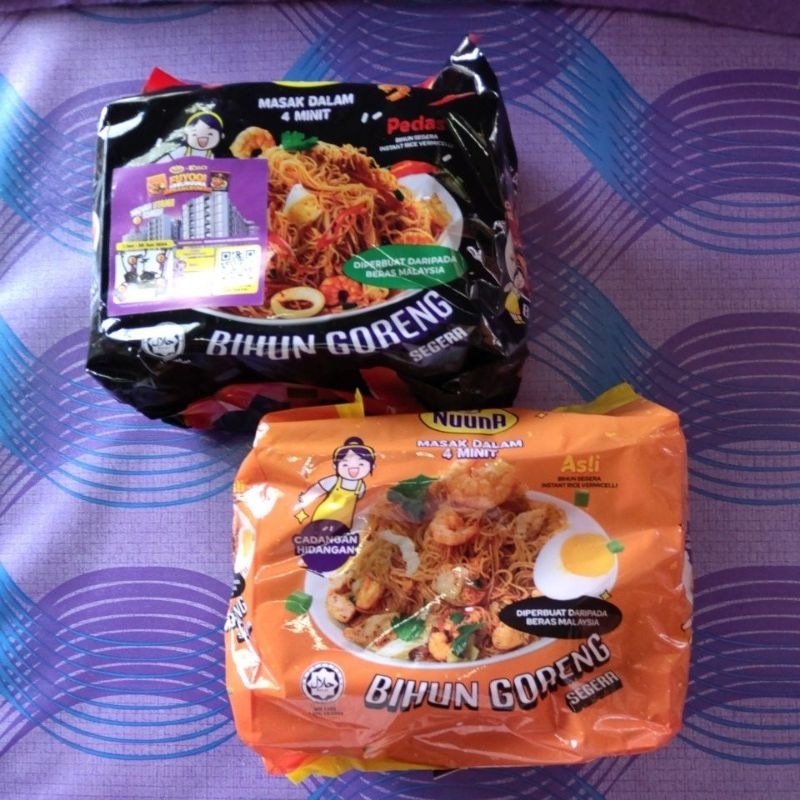 NuunaA Bihun Goreng Segera Halal (Asli 5 x 65g) (Pedas 5x70g) | Shopee ...