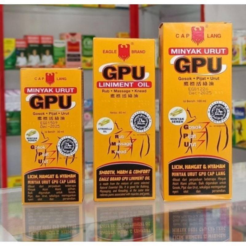 GPU Minyak urut Cap Lang Kemasan 100ml/60ml/30ml. | Shopee Malaysia