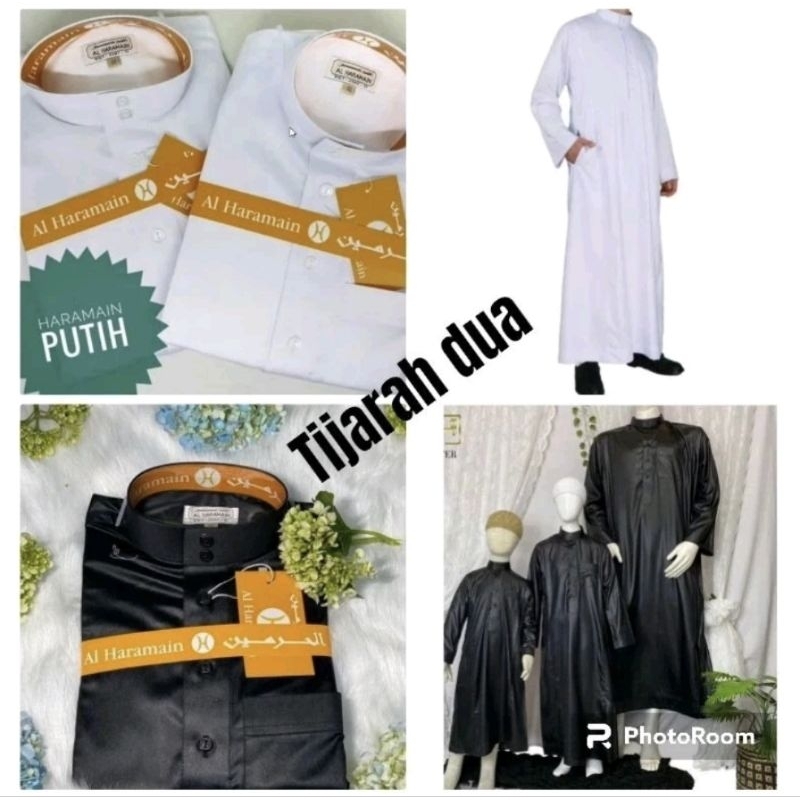JUBAH AL HARAMAIN HITAM DAN PUTIH ALL SAIZ | Shopee Malaysia