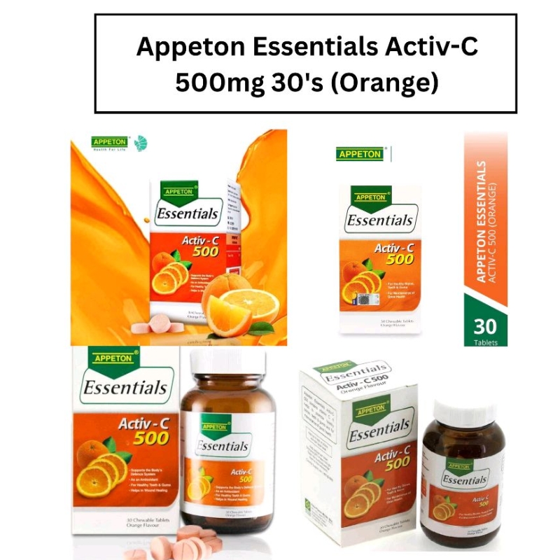💥[ORIGINAL]💥 Appeton Essentials Activ-C 500mg 30's (Orange) | Shopee ...